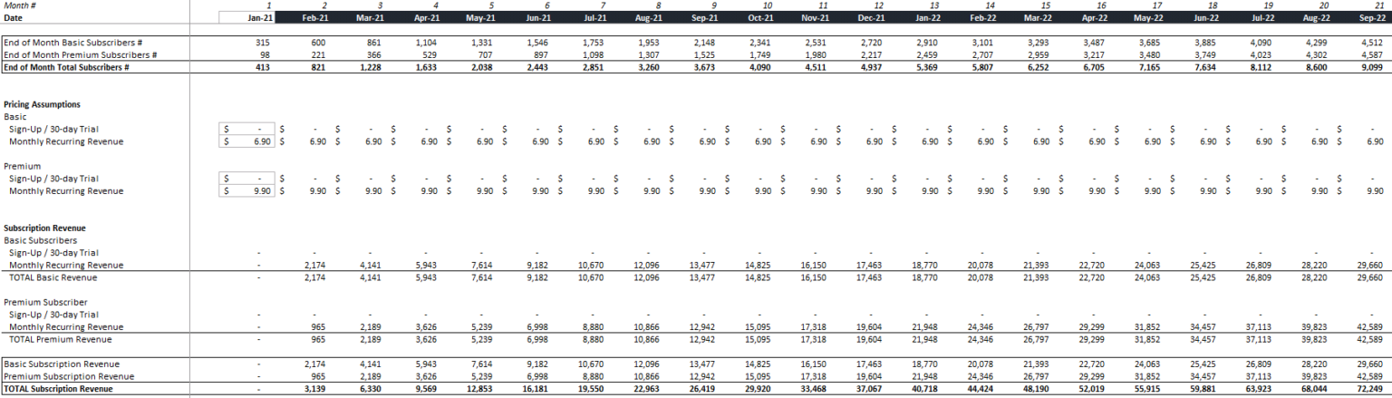 How to Create a Subscription Model with Churn Calculation | Excel Tutorial